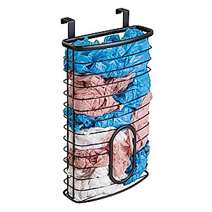 iDesign Axis Over the Cabinet Kitchen Storage Holder for Plastic and Garbage Bags - Matte Black