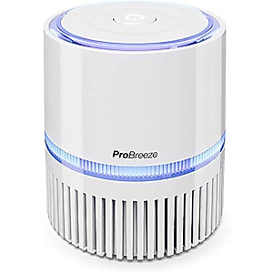 Pro Breeze Small Air Purifier HEPA - Air Purifier with True HEPA Filter, 99.7% Smoke, Dust, Pollen, with Night Light and Negative Ion Generator - Desktop Air Purifiers for Bedroom, Room, Home Office