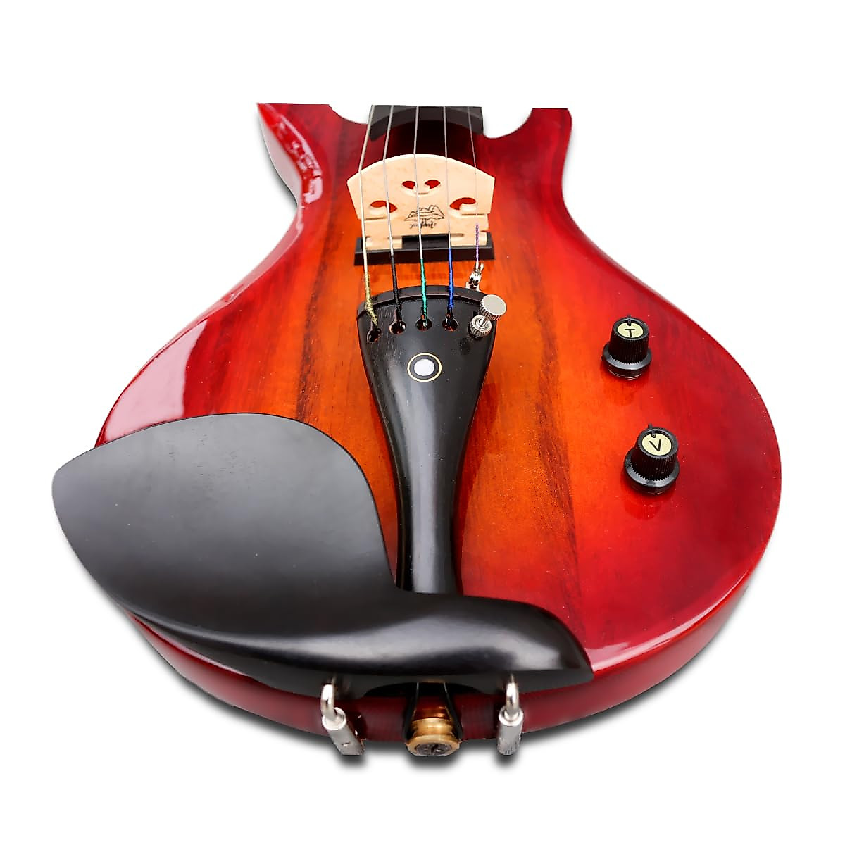 Vetimobato Electric Viola 16 inch Full Size Solid Wood Ebony Accessories with Viola Case & Viola Bow & AUX cable & Headphone (5 String)