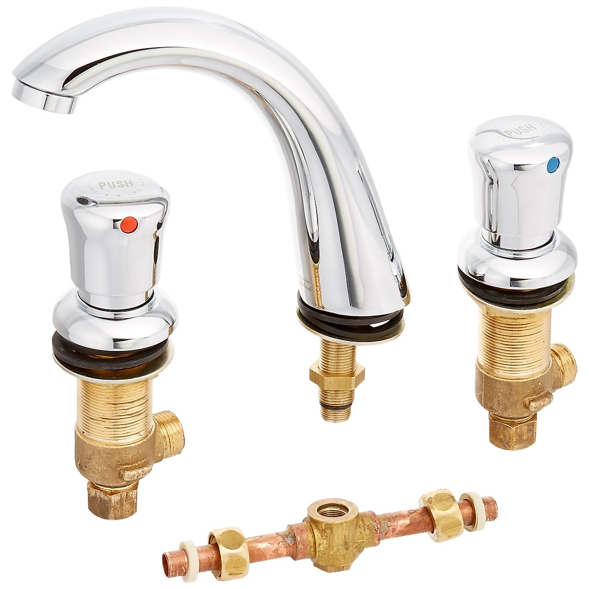 American Standard 1340.825.002 Metering Widespread 1.5 Gpm Faucet with Vandal Resistant Handles Less Drain, Polished Chrome