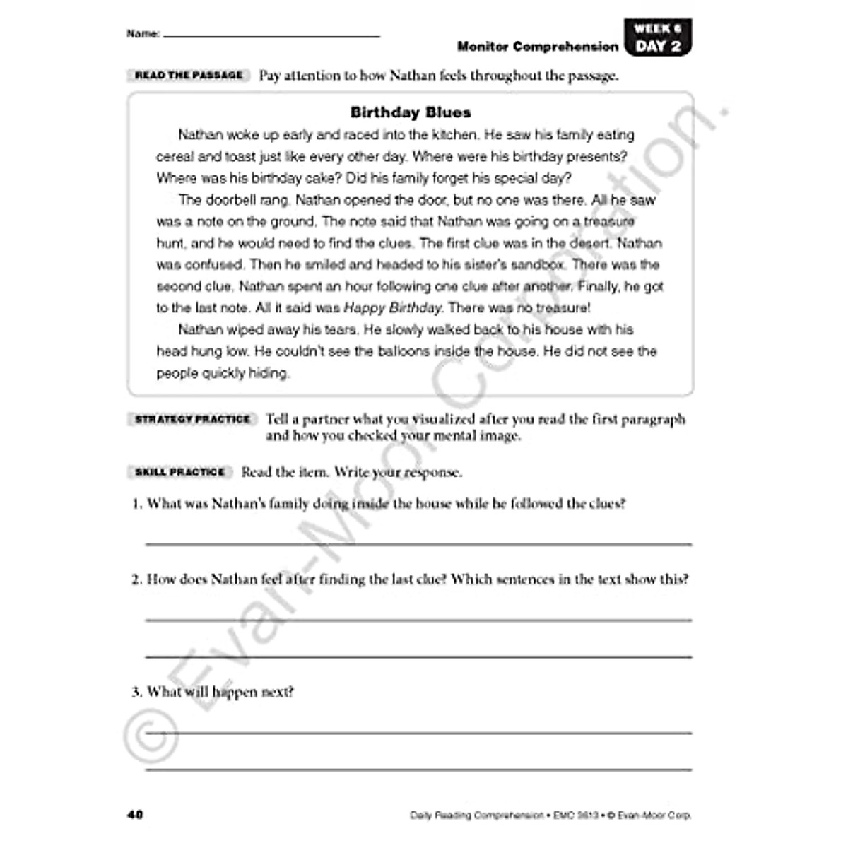 Evan-Moor Daily Reading Comprehension, Grade 3