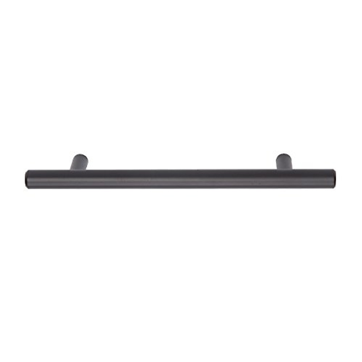 Amazon Basics Euro Bar Cabinet Handle (1/2-inch Diameter), 7.38-inch Length (5-inch Hole Center) - Flat Black, 10-Pack