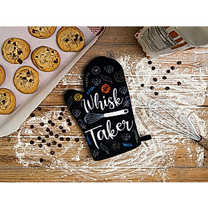 Whisk Taker Funny Kitchen Cooking Baking Graphic Novelty Kitchen Accessories Funny Graphic Kitchenwear Funny Food Novelty Cookware Black Oven Mitt