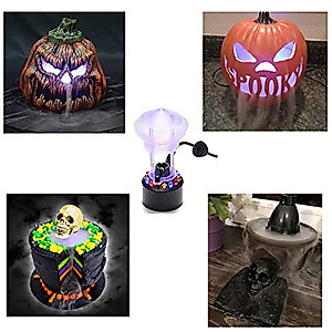 Halloween Party Mist Maker,Ultrasonic Mist Maker Fogger with Waterproof Frame 12 LED Red Yellow and Blue Light Flashes For Halloween Decoration Water Fountain Pond Fogger and Rockery Fishtank Vase Bir