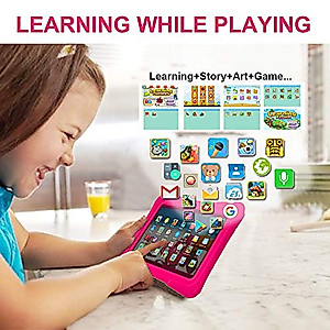 PRITOM 7 inch Kids Tablet | Quad Core Android 10.0, 32 GB ROM | WiFi,Bluetooth,Dual Camera | Educational,Games,Parental Control,Kids Software Pre-Installed with Kids-Tablet Case (Pink)