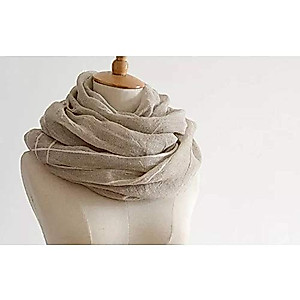 Jeelow Lightweight Cotton Scarf Scarfs For Women Shawls And Wraps Scarves For Men (Linen Stripe)