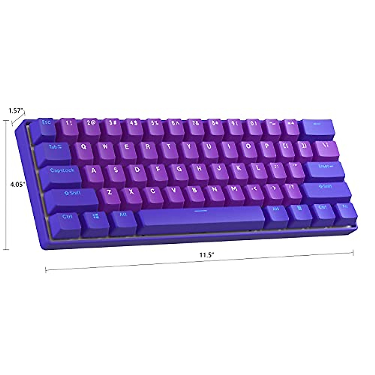 BOYI Wired 60% Mechanical Gaming Keyboard, Mini RGB Cherry MX Switch PBT Keycaps NKRO Programmable Type-C Keyboard for Gaming and Working (Queen Color,Cherry MX Red Switch)