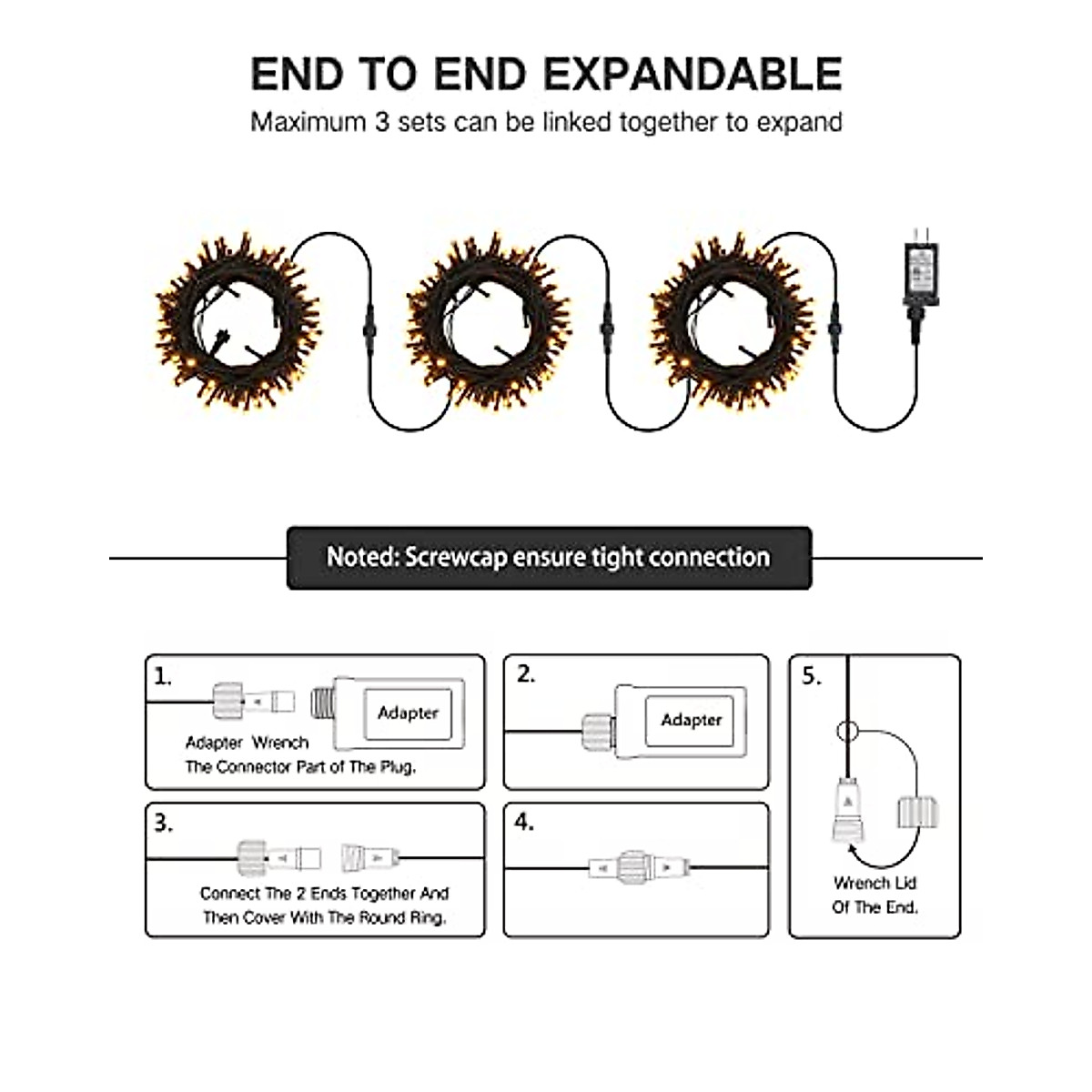 Christmas String Lights Indoor Outdoor - 70 ft 200 LED Low Voltage Waterproof Xmas Lights with 8 Modes Timer Function Plug in for Tree Room Bedroom Wedding Party (Warm White)
