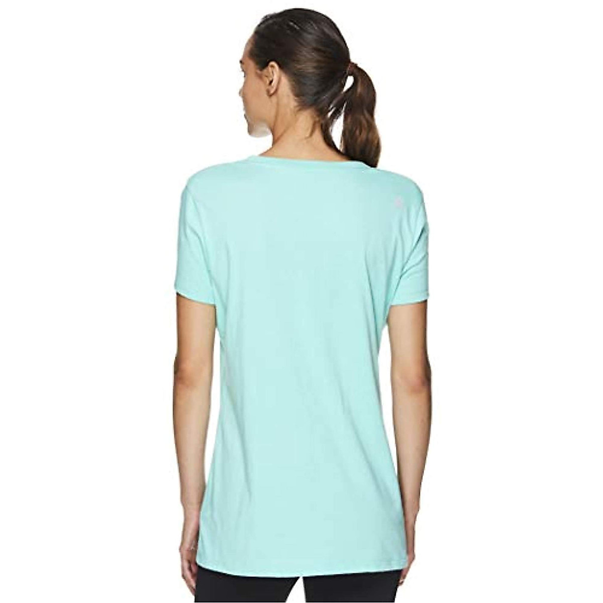 Reebok Womens Ondas Workout Graphic T-Shirt, Blue, Small