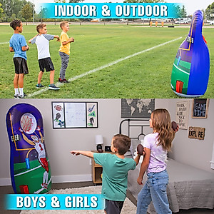 JOiFULi Inflatable Quarterback Football Target Toss Party Game, Sports Toys and Gifts for Kids Boys Girls and Family