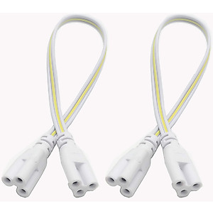 Traovien T5 T8 LED Lamp Connecting Wire Ceiling Lights Daylight LED Integrated Tube Cable Linkable Cords for LED Tube Lamp Holder Socket Fittings with Cables (30cm 2-Pack 3Pin F/F)