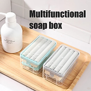 Osuner Multifunctional Bubble Box,Removable Drainers, Dish Foam 2 in 1 Storage Foaming Box,Roller Spring Dish