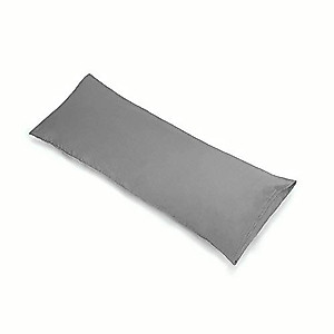 YAROO 21x72 Body Pillow Cover,Body Pillow Case,Long Pillow Case -Envelope Closure,400 Thread Count,100% Cotton,Only Cover No Insert,Body Pillowcase-Gray