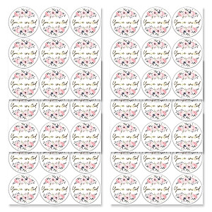 Mobiusea Creation Floral Party You're Invited Envelope Seal Stickers | 1.4 inch | Gold Foil | 54pcs Waterproof Invitation Stickers for Wedding, Bridal Shower, Birthday, Boho Girl Baby Shower