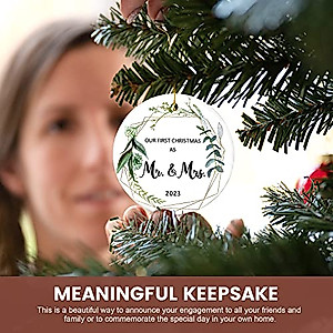 First Christmas Married Ornament 2023, Wedding Gifts for Couple, Our First Christmas as Mr Mrs Gifts, Bridal Shower Gift, Just Married Ornaments, 1st Year Wedding Ornament for Newlywed