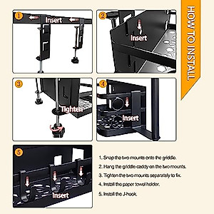 Griddle Caddy for 28"/36" Blackstone Griddles - Grill Caddy Space Saving BBQ Accessories Storage Box with Paper Towel Holder, Griddle Accessories Organizer,Tool Free No Drill