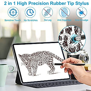 Stylus Pens for Touch Screens (2 Pcs), Capacitive Stylus 2 in 1 Tips Sensitivity Pen for iPad iPhone Tablets Samsung Galaxy All Universal Touch Screen Devices - Black/Blue