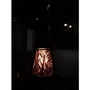 Chiminea Fireplace Outdoor Wood Burning Fire Pit Terrace Stove Garden Decoration with Charcoal Grate and Poker Black