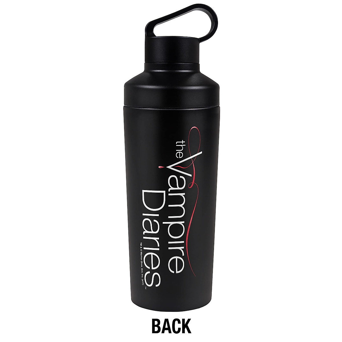 The Vampire Diaries OFFICIAL Tvd Logo 18 oz Insulated Water Bottle, Leak Resistant, Vacuum Insulated Stainless Steel with 2-in-1 Loop Cap