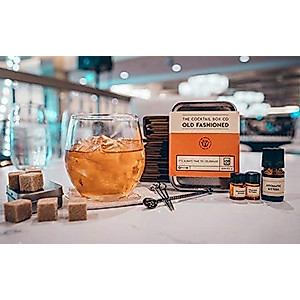 Old Fashioned Cocktail Kit - The Cocktail Box Co. Premium Travel Cocktail Kits | Old Fashioned Kit, Muddler, Cocktail Sugar Cubes, Bitters for Cocktails | Old Fashioned Bar Mixology, Old Fashioned Mix