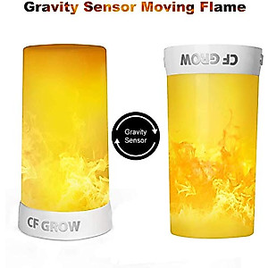 LED Flame Effect Light, Fireplace Light with Remote & Timer, USB Rechargeable Battery Operated Flame Lamp, Waterproof Dimmable 4 Modes Flameless Candle Light for Room Party Bar Decor 2 PCS