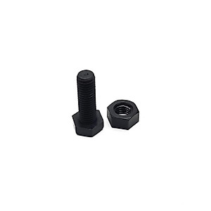 M8 Hex Bolt,24Pair,Susenya Bolt Hex Nut M8x25mm Thread 1/3" Black Nylon
