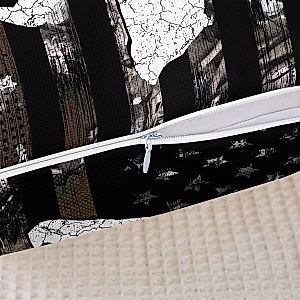 American Flag Pillow Cover 18x18 Inch Bear Animal Silhouette with Irregular Camo Pattern Cushion Cover for Bedroom Sofa Office Boho Rustic Style Pillow Case for Kids Teens Adults