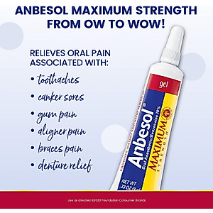 Anbesol Max Gel Size .33z Anbesol Mouth Pain Relief Gel .33oz