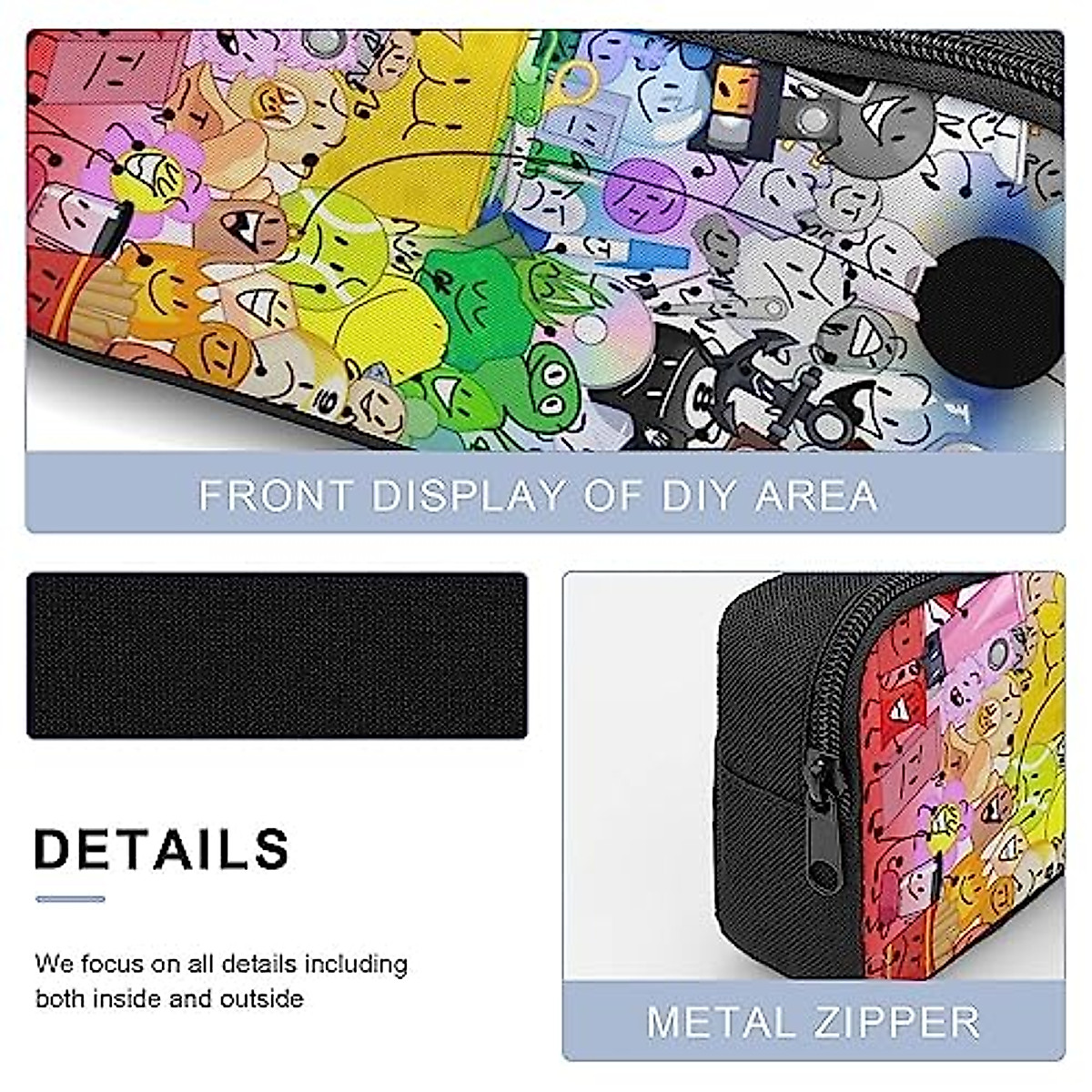 Hei Bai.JZQ Casual 3 in 1 Backpack Set Anime Bookbag With Lunch Box And Pencil Case