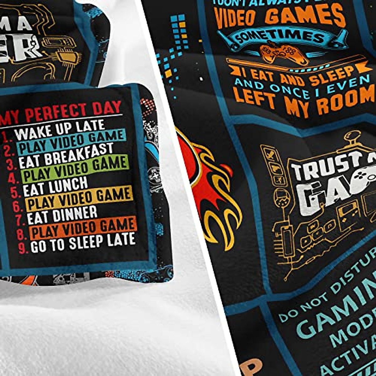 Punofell Best Gaming Gifts for Men - Game Room Decor Gift for Boys/Men - Gamer Gifts Ideas- Gifts for Gamers - Video Game Lover Gifts - Gift for Game Lovers - Gifts for Gaming Blanket 50" x 60"