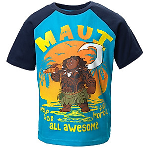 Disney Maui Moana Infant Baby Boys Boy's Graphic T-Shirt and Mesh Shorts Outfit Set Blue 18-24 Months