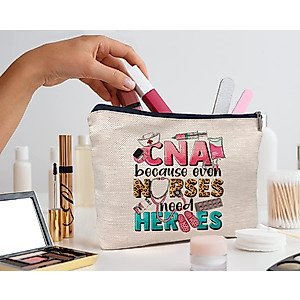 IWXYI Cna Bag,Western CNA Because Nurses Need Heroes Makeup Bag,Nurse Life Make up Bag