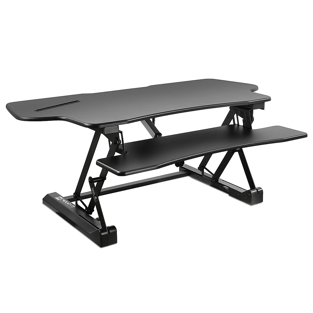 Mount-It! Electric Standing Desk Converter, 48 Inch Extra Wide Motorized Sit Stand Desk with Built in USB Port, Ergonomic Height Adjustable in Black (MI-7962)