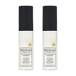 Kristin Ess Hair Fragrance Free Dry Shampoo Powder Spray for Oily Hair - Absorbs Oil, Style Extending Dry Shampoo for Men and Women, Easily Blended, Lightweight Formula, Vegan, 1.3 oz (Pack of 2)
