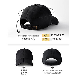 FURTALK Men and Women Vintage Washed Distressed Cotton Baseball Cap Plain Blank Adjustable Classic Baseball Hat Cap Black/Beige