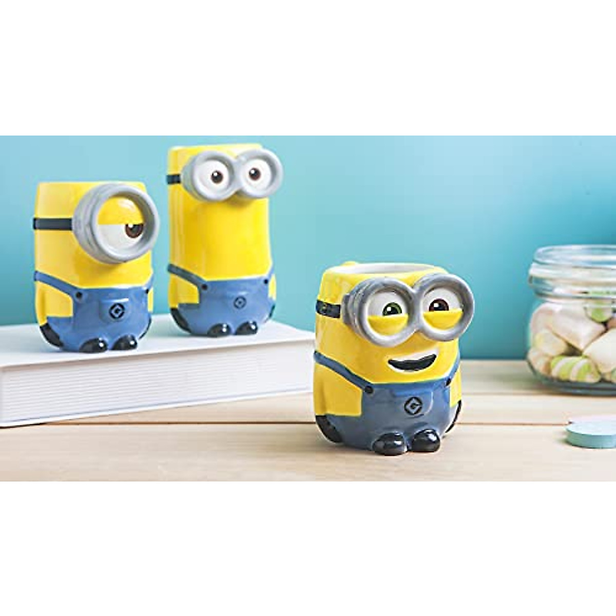 Zak Designs Despicable Collectible Keepsake Tea Hot DrinksBob Unique 3D Sculpted Ceramic Coffee Mug, 1 Count (Pack of 1), Bob the Minion