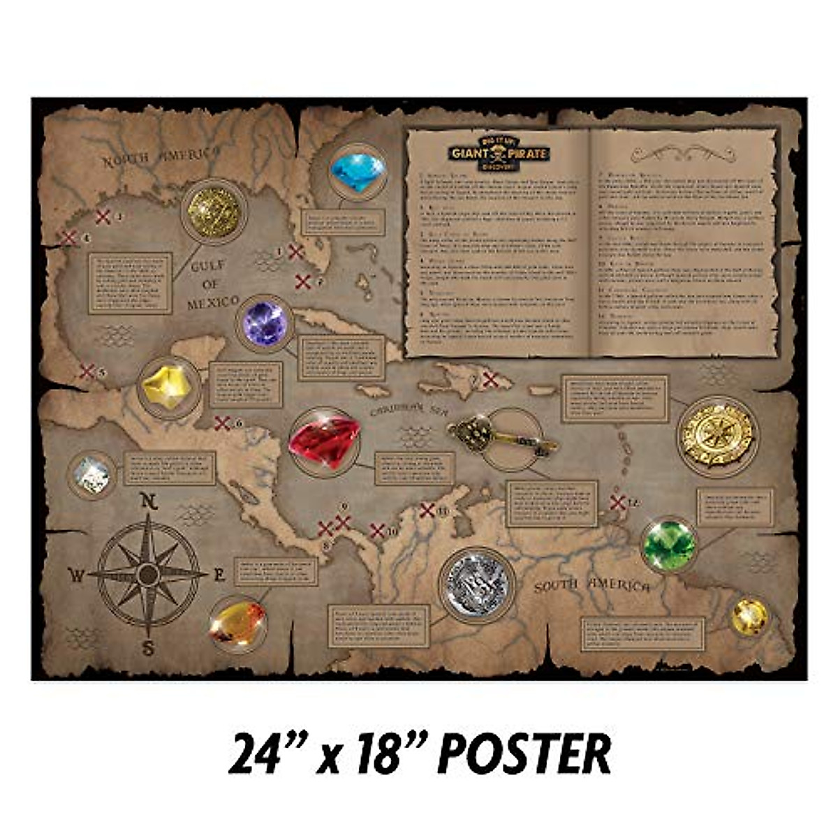 MindWare Dig It Up Discoveries Pirate: Giant Discovery Project for Kids – Dig up 13 Inspiring Charms – Includes a Bonus dig, 2 chisels and 1 Poster Filled with Pirate Facts and lore