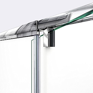 DreamLine Flex 34 in. D x 60 in. W x 76 3/4 in. H Semi-Frameless Shower Door in Brushed Nickel with Right Drain Base and Backwalls, DL-6229R-04