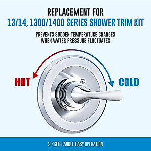 Replacement for Delta Classic 13 Series Single-Function Trim Kit, T13020 Chrome Shower Handle, Fit Delta Shower Valve R10000 Series (Cartridge Not Included)