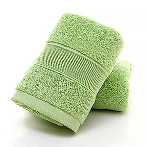 PUPOPIK Hand Towels for Bathroom 2 Pack-100% Cotton Hand Towel (14 x 30 Inch), Highly Absorbent and Quick Dry Face Washcloth, Home Soft Premium Towel for Hotel, Bath, Kitchen and Spa (Green)