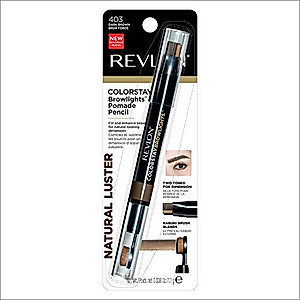 Revlon Colorstay Browlights Pencil, Eyebrow Pencil & Brow Highlighter, 0.55 Lb, Dark Brown