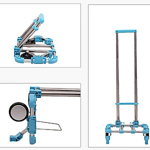 Shopping Trolley on Wheels Multi Function Shopping Cart Creative Folding Portable Luggage Cart Climbing Stairs Trailer Al Shock Absorption Elastic Storage Hand Trucks,B ,