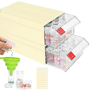 HOHOTIME Diamond Painting Storage Containers, 160 Slots Stackable Craft Diamond Painting Accessories Kits, 4 Pack Diamond Art Storage Box for Diamond Art Craft Jewelry Beads Organizer DIY Art Craft