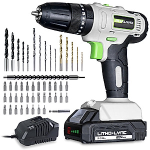 PHALANX 20V Cordless Drill Set - Multifunctional 3-in-1 Power Drill Set with Battery and Fast Charger, 20+2 Torque Impact Drill, 3/8" Chuck Electric Screwdriver Hammer Drill, 48 Driver Drill Bits