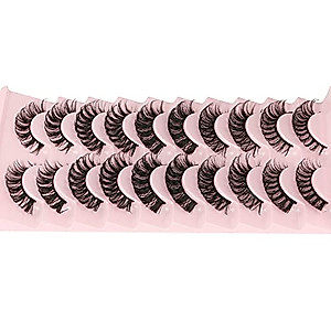 Eyelashes Russian Volume Strip Lashes 5 Styles Mixed Natural Wispy D Curly Mink False Eyelashes Look Like Extensions 10 Pairs by Yawamica