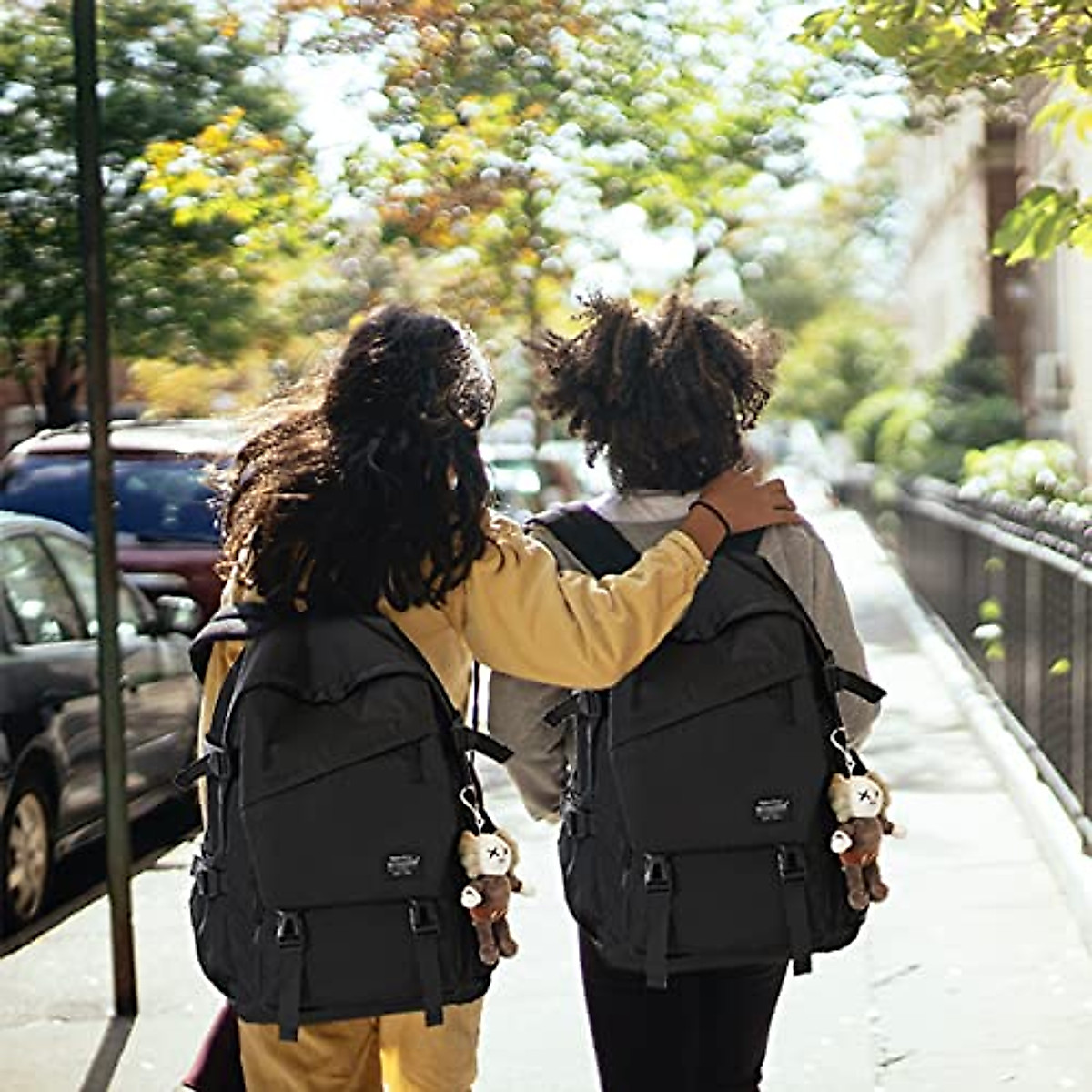 Lmeison Backpack for School Black Backpacks for Girls College Bookbag Waterproof School Bags for Men Women Travel Rucksack for Teen Boys Cute Back Pack for Middle School High School