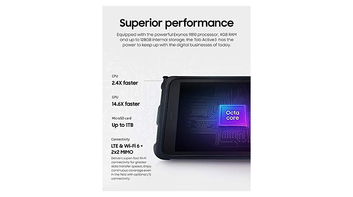 Samsung Galaxy Tab Active3 Enterprise Edition 8” Rugged Multi Purpose ...