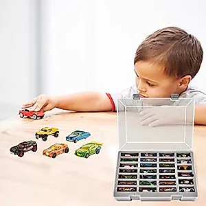 FULLCASE Case Compatible with Hot Wheels Cars Gift Pack. Toy Cars Organizer Storage Container Holds for Hotwheels Car 27pcs. Display Carrying Holder with 4 Size of Slots (Box Only)