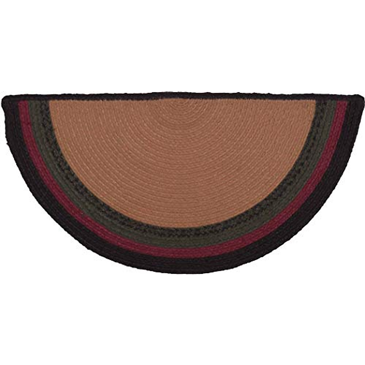 VHC Brands Wyatt Stenciled Bear Jute Rug Half Circle w/Pad 16.5x33