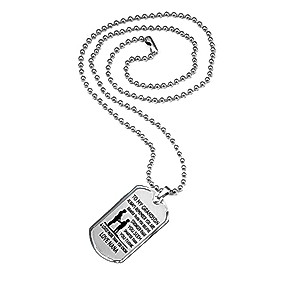 COMTRUDE From Nana to Grandson Stainless Steel Dog Tag Necklace, Always Remember You are Braver Pendant Necklace